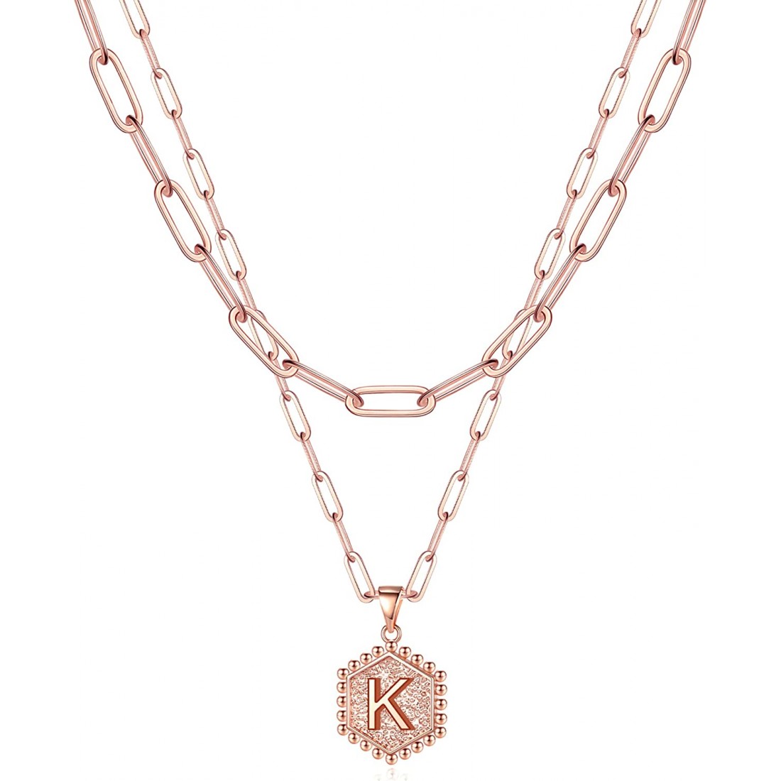 N Necklace Gold MTMY Dainty Layered Initial Necklaces For Women, 14K ...