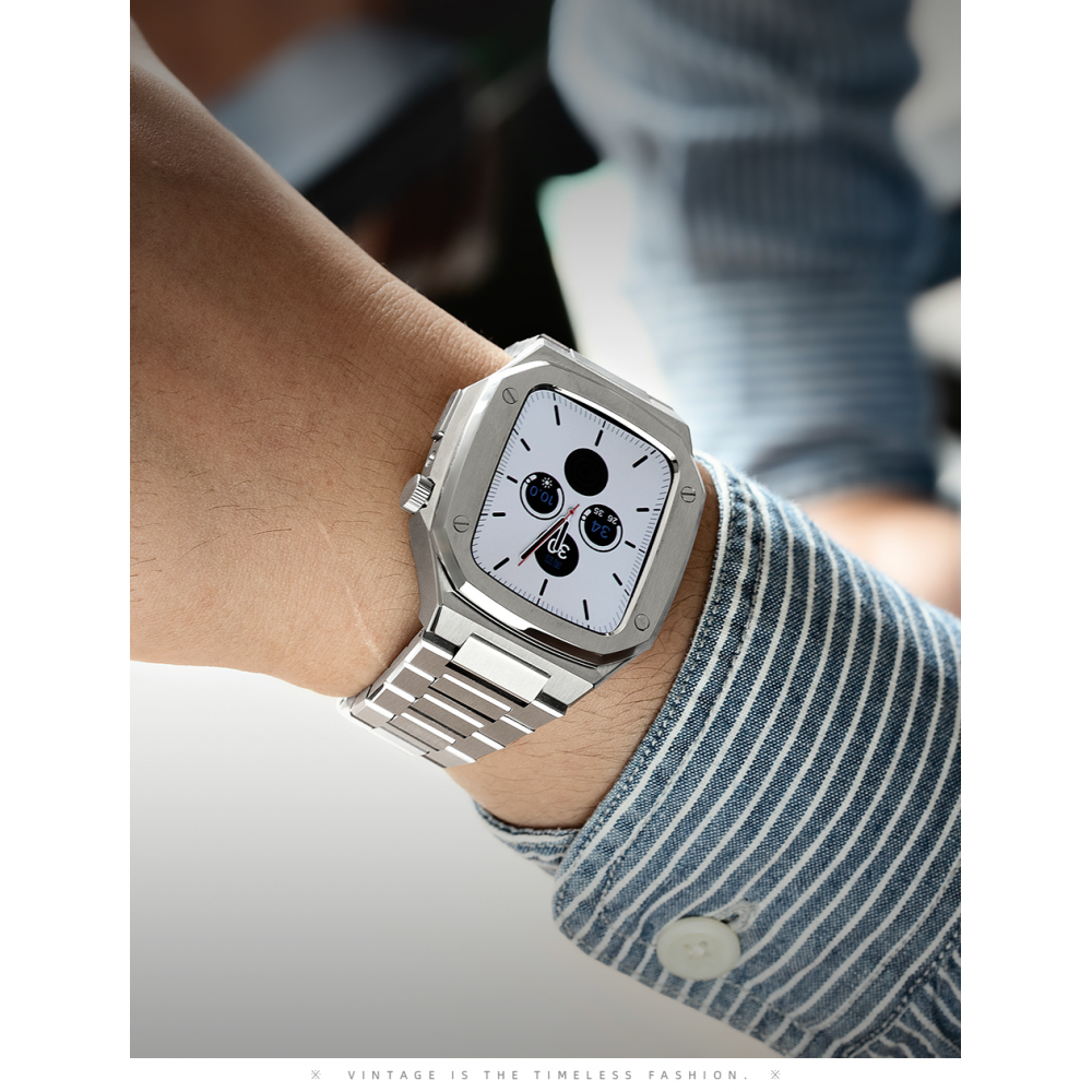 Luxury Metal Watch Case for Apple Watch Series 7 6 5 4 3 2 1 Stainless ...