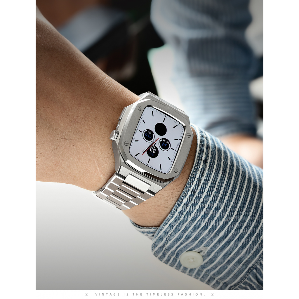 Luxury Metal Watch Case for Apple Watch Series 7 6 5 4 3 2 1 Stainless ...
