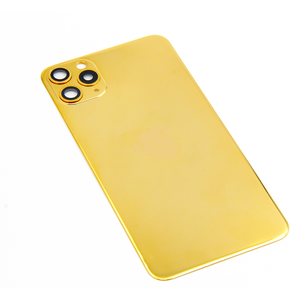 For iPhone 11 Series Pro Pro Max 24kt Gold Plated Inlay Diamond Bezel ...